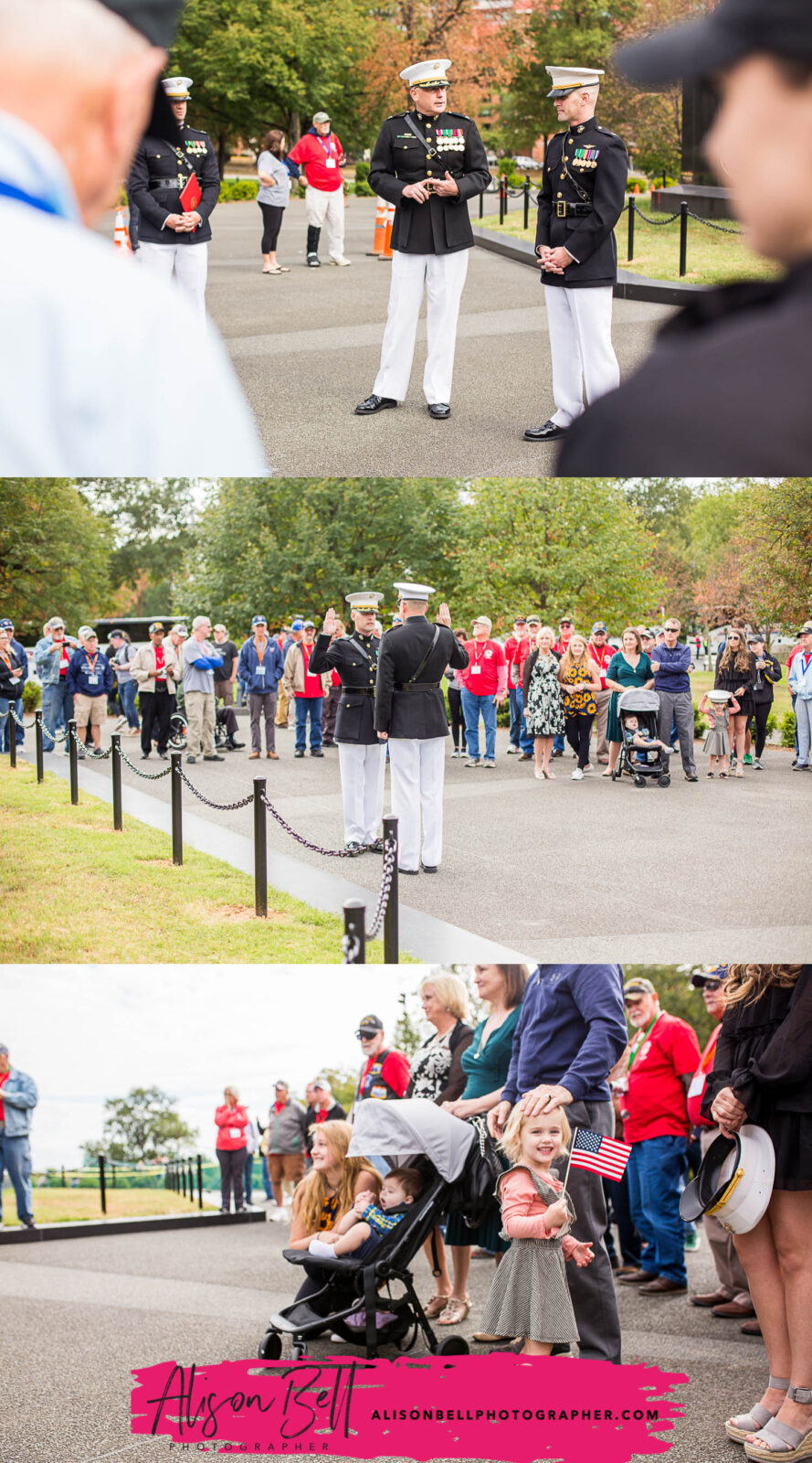 Inspiring USMC Pinning at the Marine Corps War Memorial - Alison Bell ...